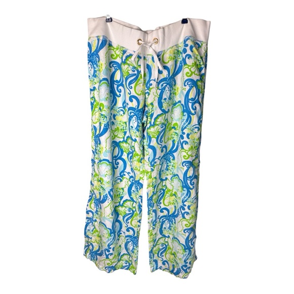 Lilly Pulitzer | Pants & Jumpsuits | Lilly Pulitzer Blue And Green Wide ...